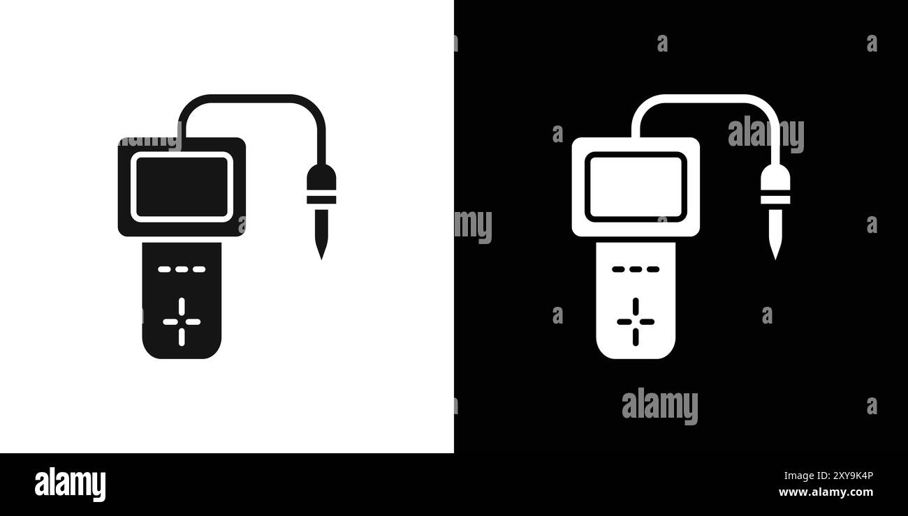 Ph Meter Icon logo sign vector outline in black and white color Stock ...