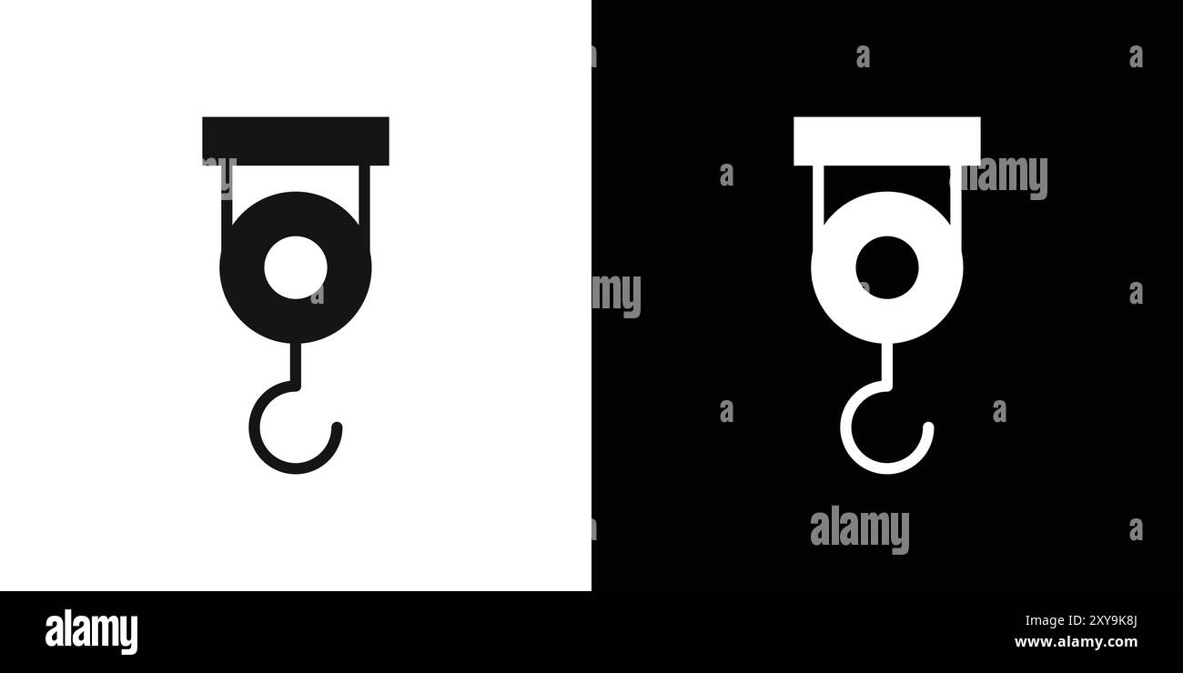 pulley icon logo sign vector outline in black and white color Stock ...