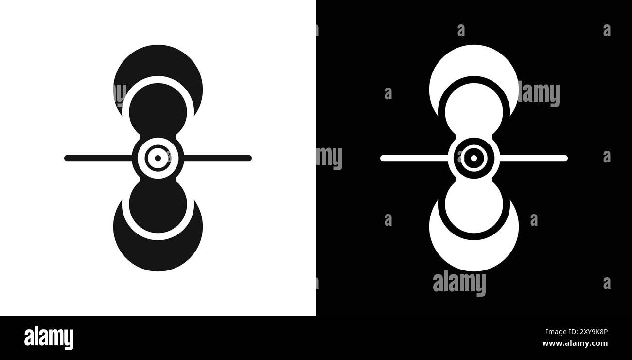 pulsar star icon logo sign vector outline in black and white color ...