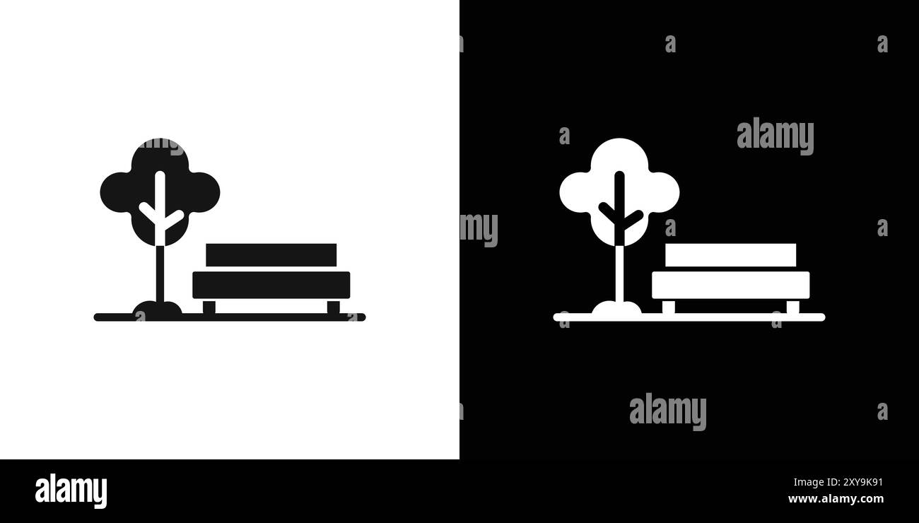 Park Icon logo sign vector outline in black and white color Stock ...