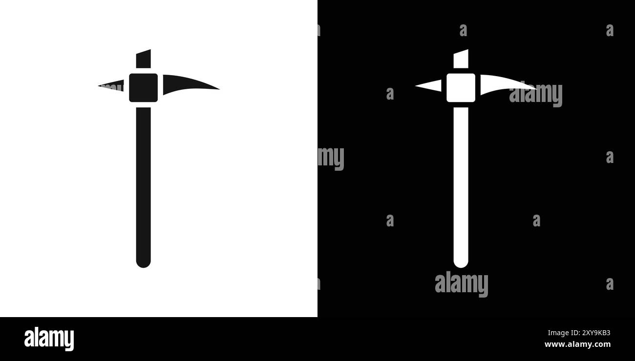 pickaxe icon logo sign vector outline in black and white color Stock ...