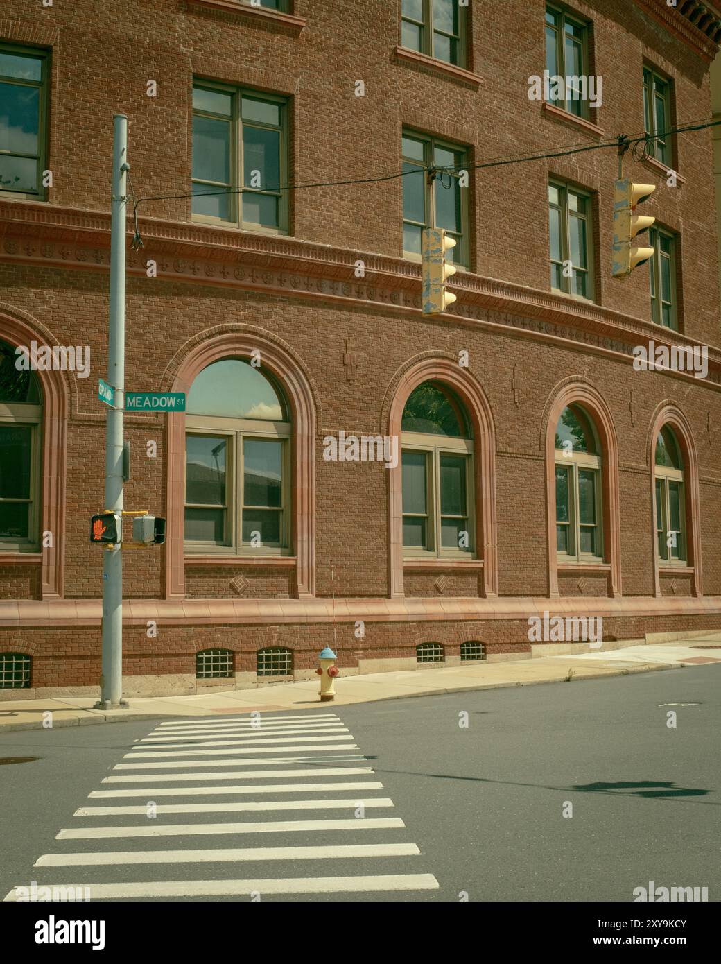The intersection of Grand Street & Meadow Street in downtown Waterbury ...