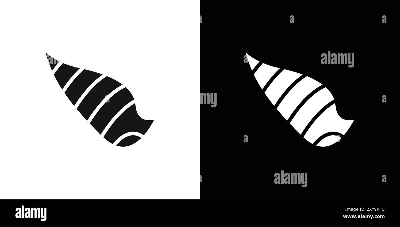 Sea shell icon logo sign vector outline in black and white color Stock ...