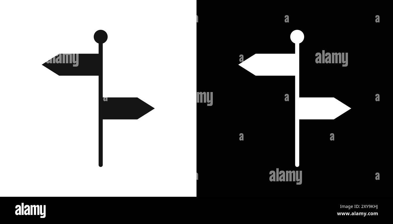 signpost icon logo sign vector outline in black and white color Stock ...