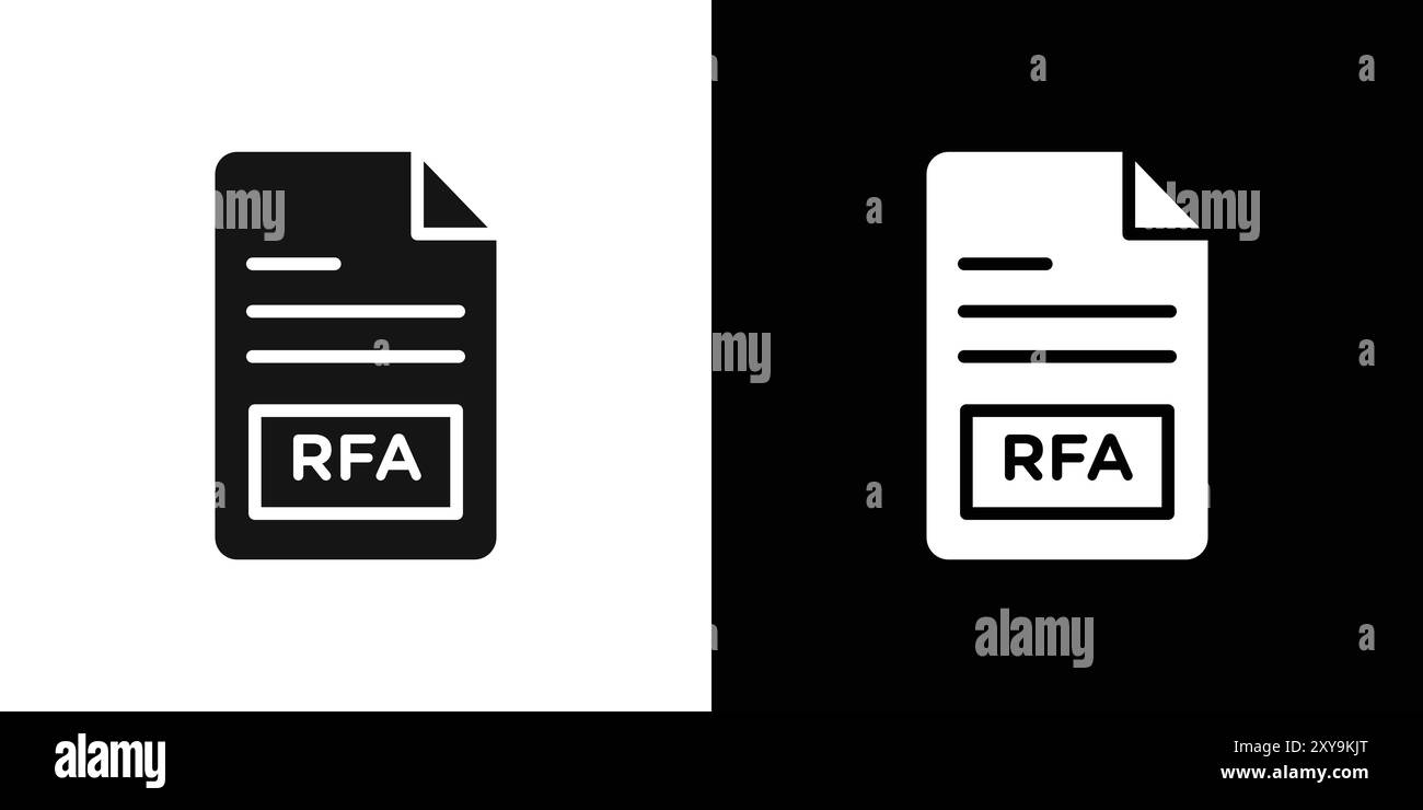 RFA File icon logo sign vector outline in black and white color Stock ...