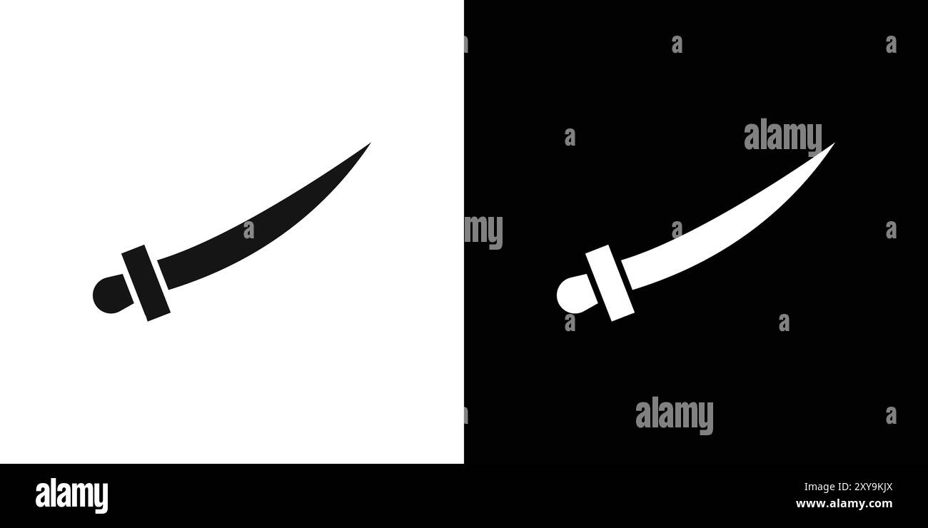 sabre icon logo sign vector outline in black and white color Stock ...