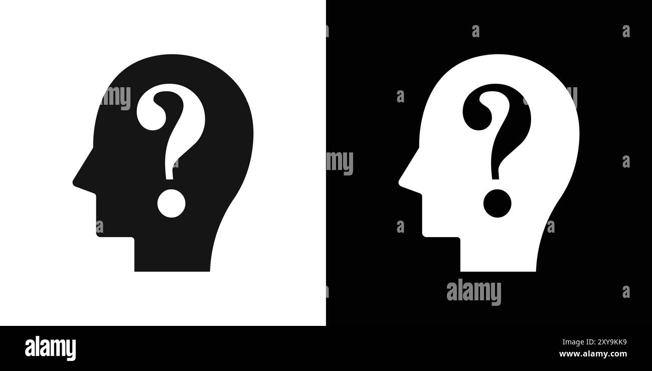 Thinking icon logo sign vector outline in black and white color Stock ...