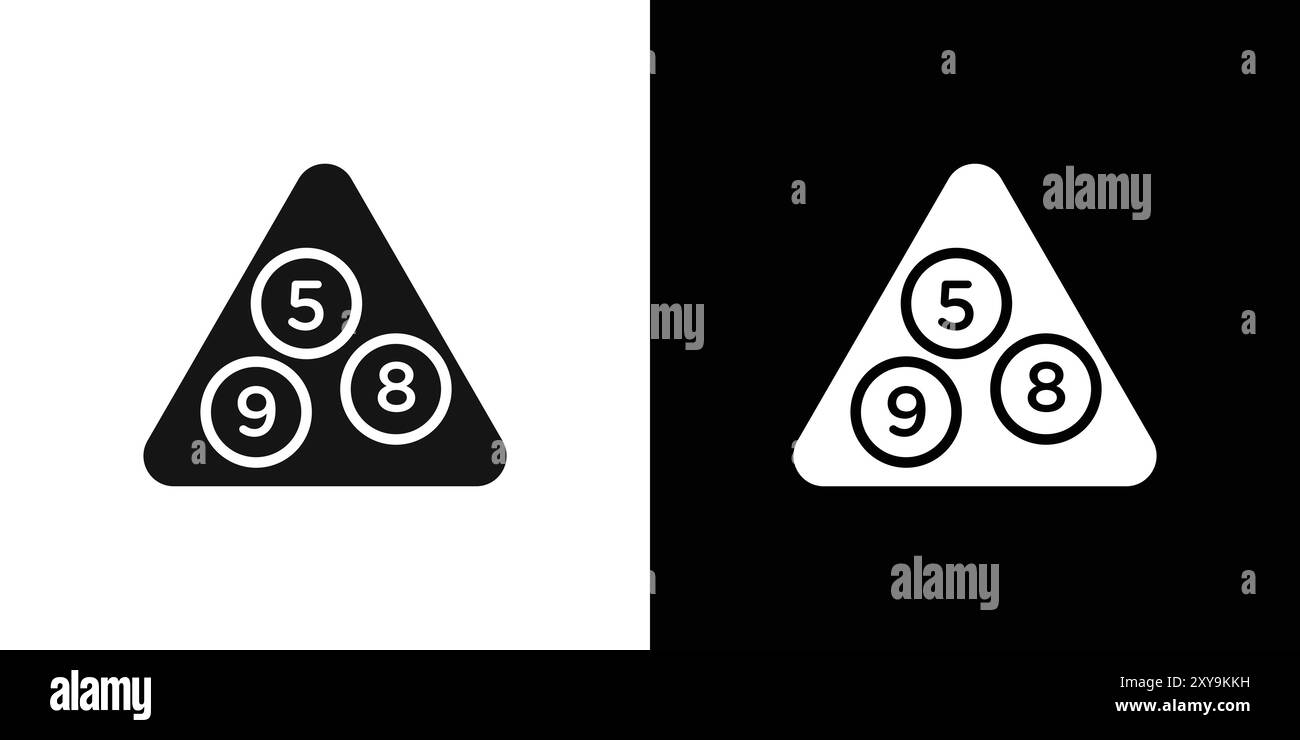 Snooker ball icon logo sign vector outline in black and white color ...
