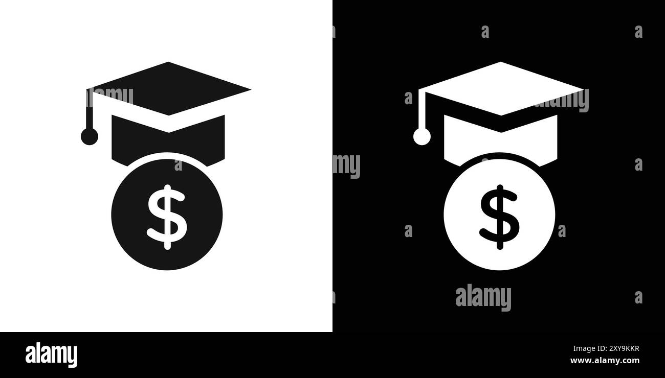 Student Support with Money icon logo sign vector outline in black and ...