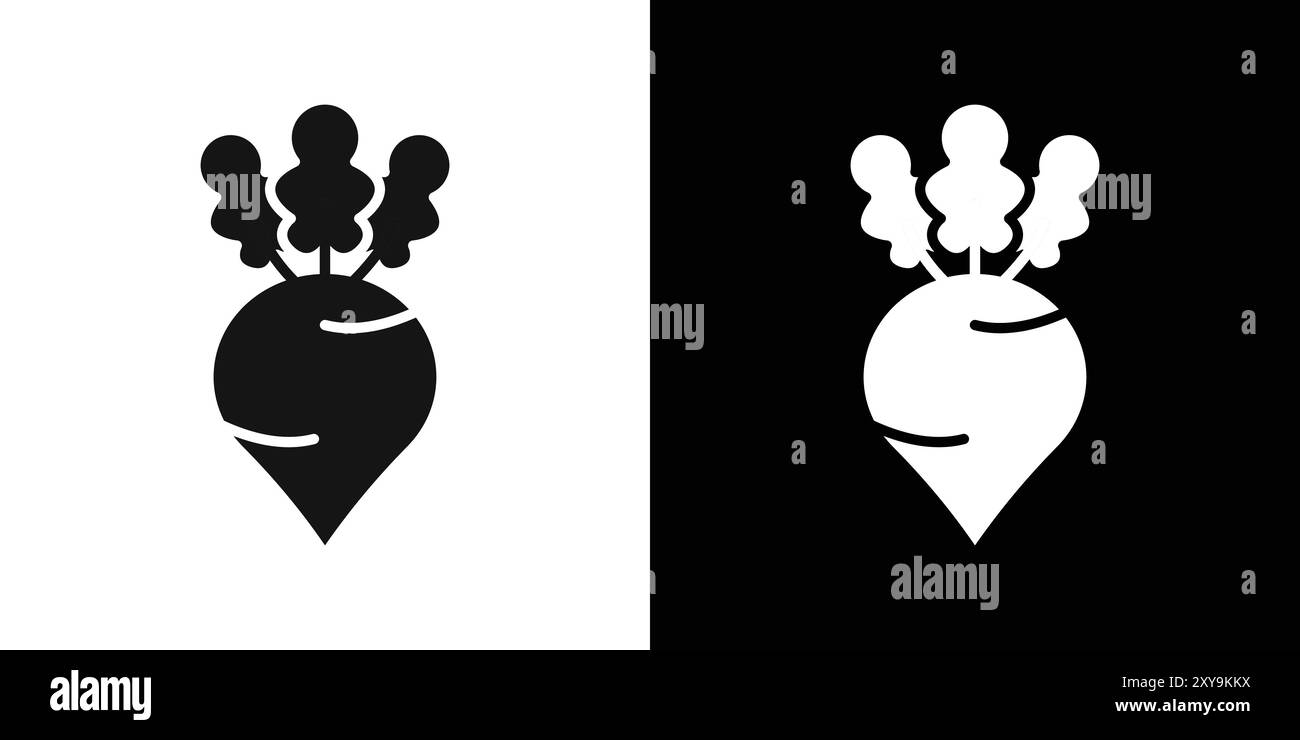 radish icon logo sign vector outline in black and white color Stock ...