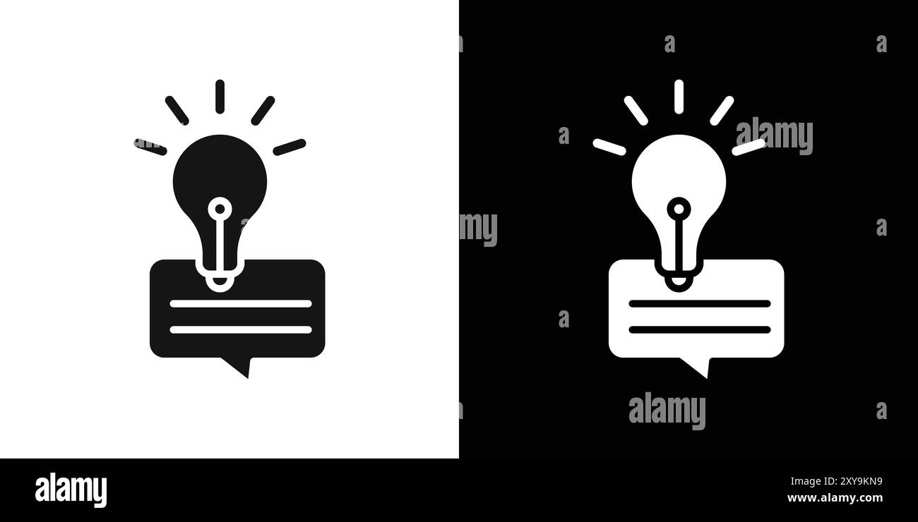 Suggestion icon logo sign vector outline in black and white color Stock ...