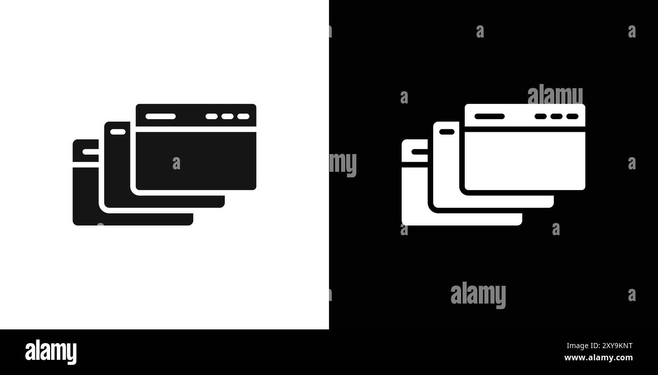 Tab icon logo sign vector outline in black and white color Stock Vector Image & Art - Alamy