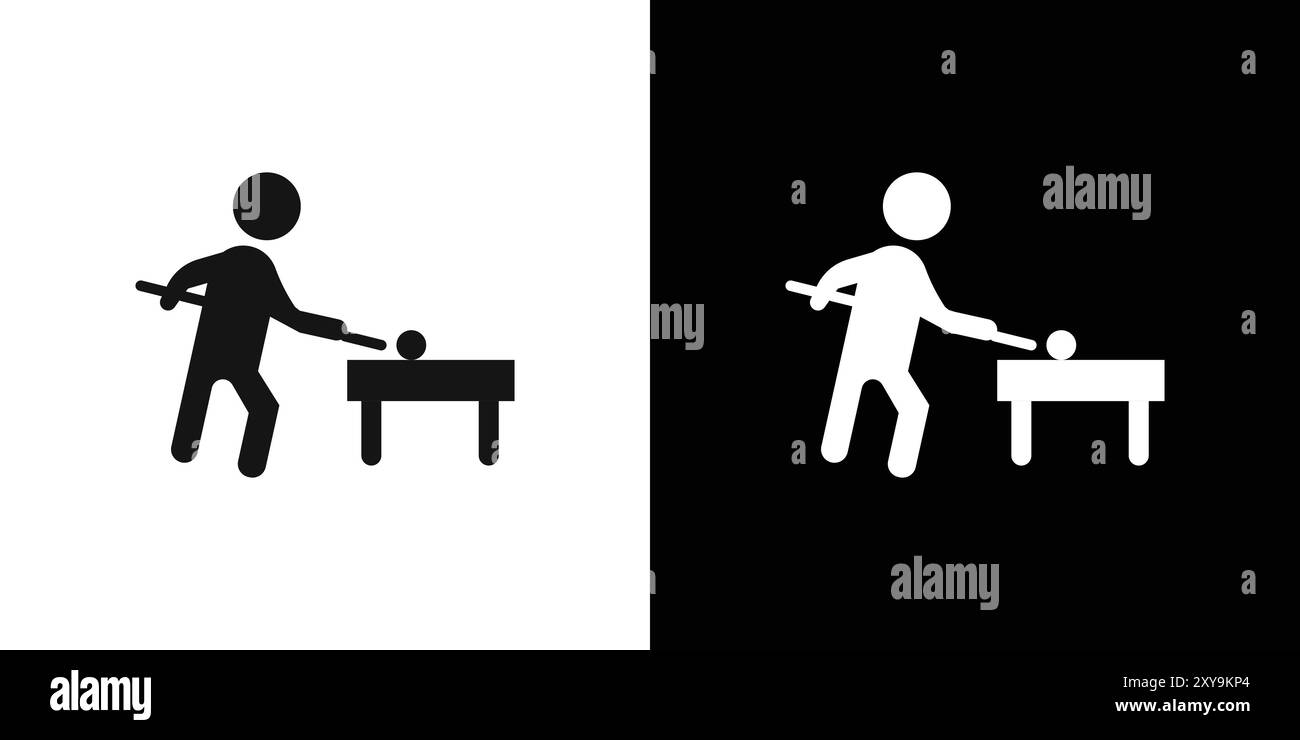 Snooker icon logo sign vector outline in black and white color Stock ...