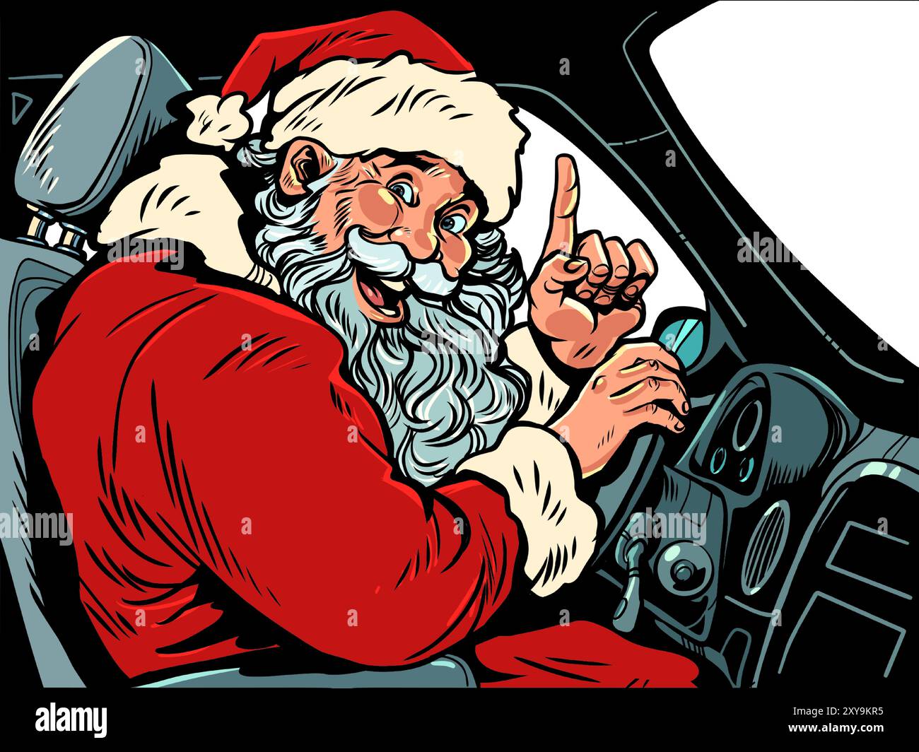 Santa hat on one Stock Vector Images - Alamy