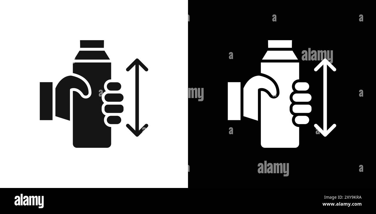 Shake well icon logo sign vector outline in black and white color Stock ...