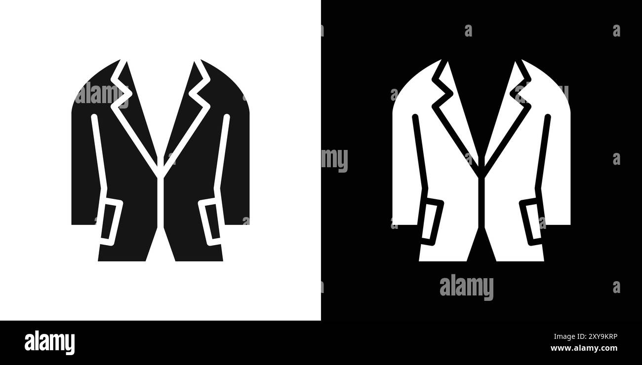 Suits icon logo sign vector outline in black and white color Stock ...