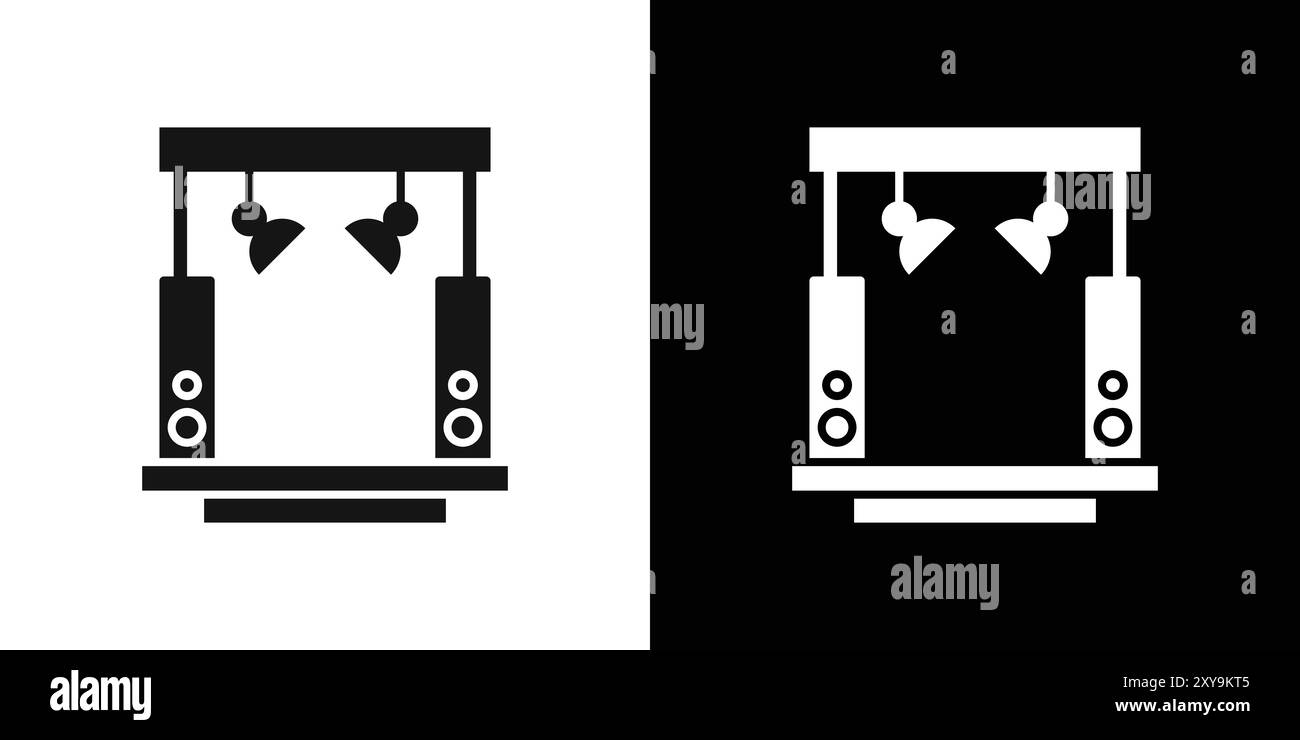 Stage icon logo sign vector outline in black and white color Stock ...
