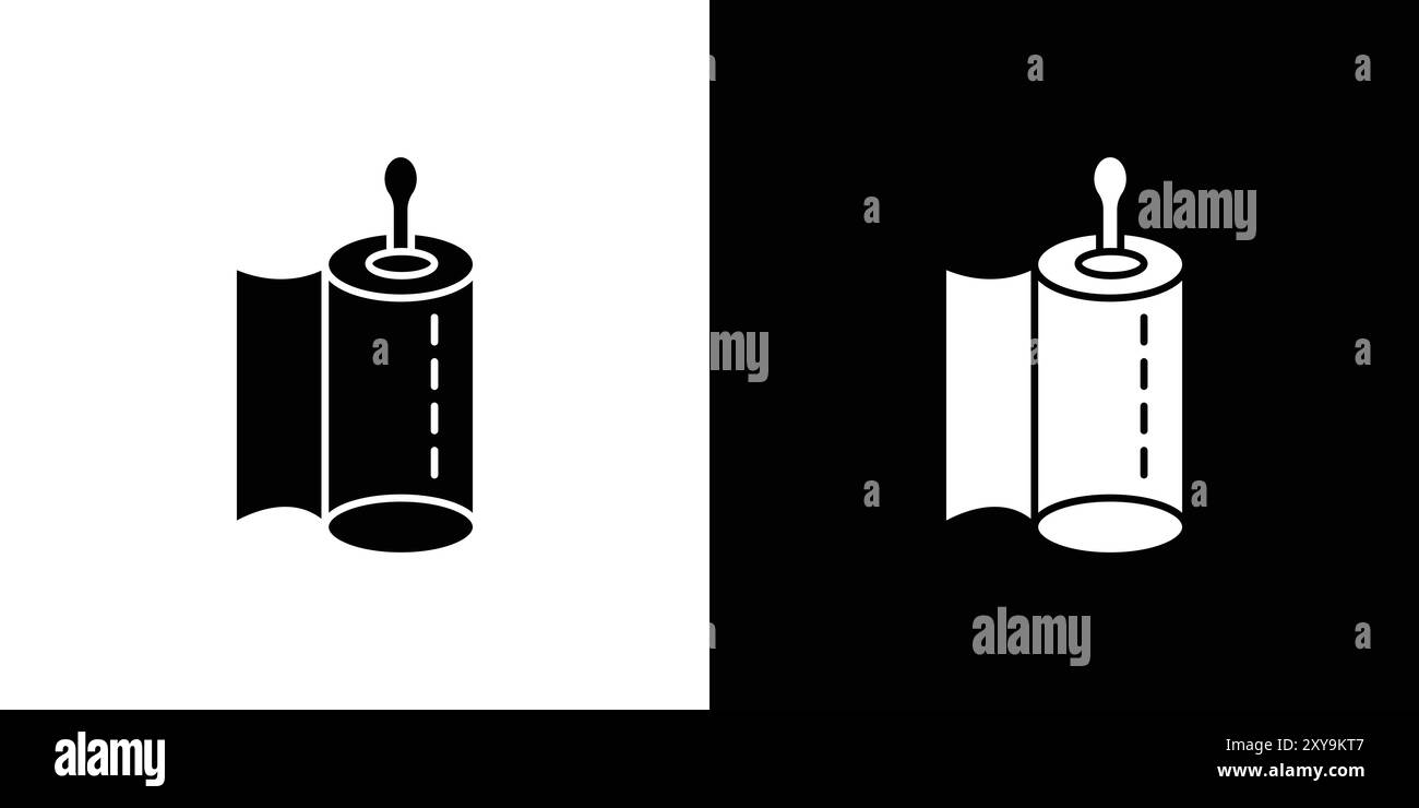 toilet tissue paper roll icon logo sign vector outline in black and ...