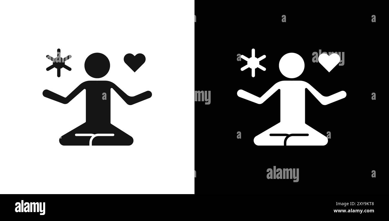 stress management icon logo sign vector outline in black and white ...