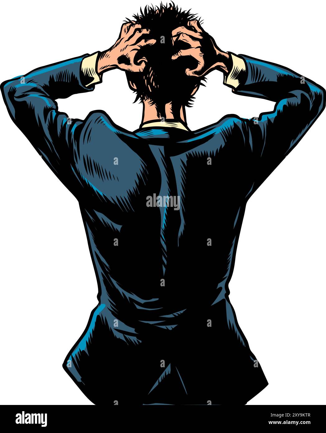 Worried man hand in Stock Vector Images - Alamy