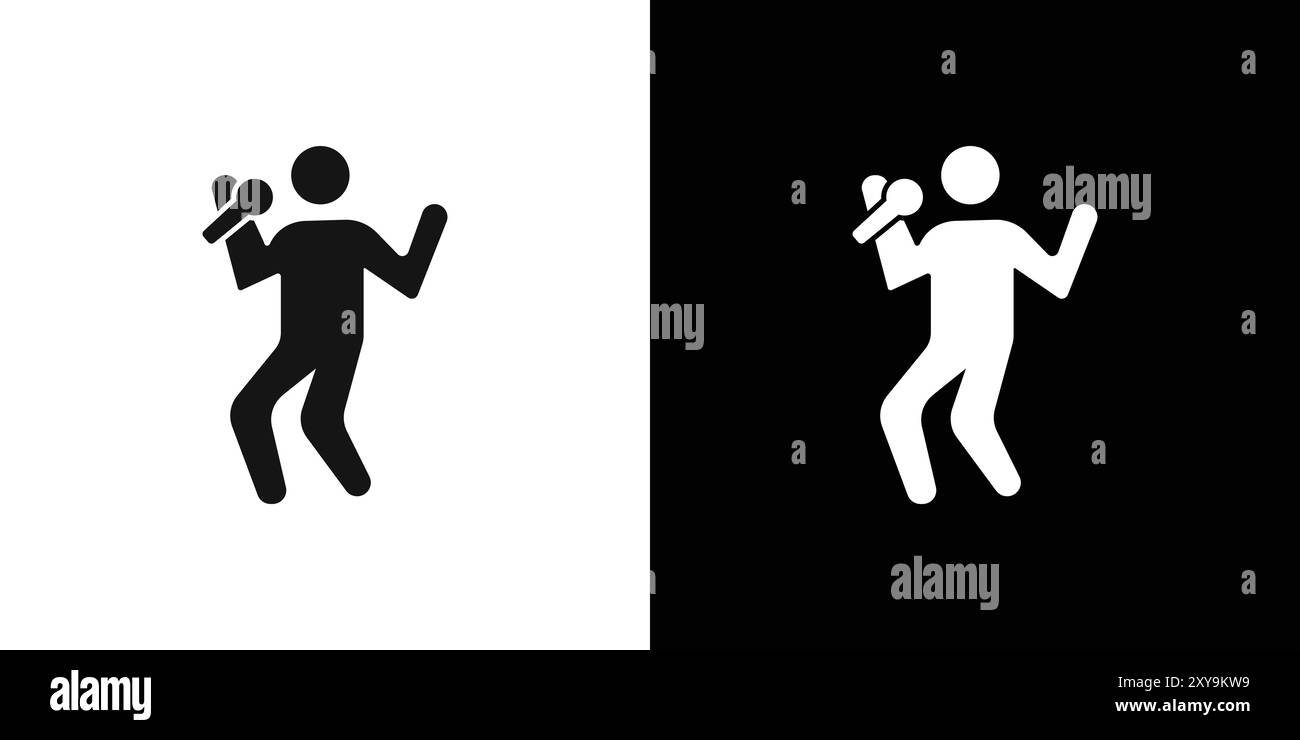 Sing icon logo sign vector outline in black and white color Stock ...