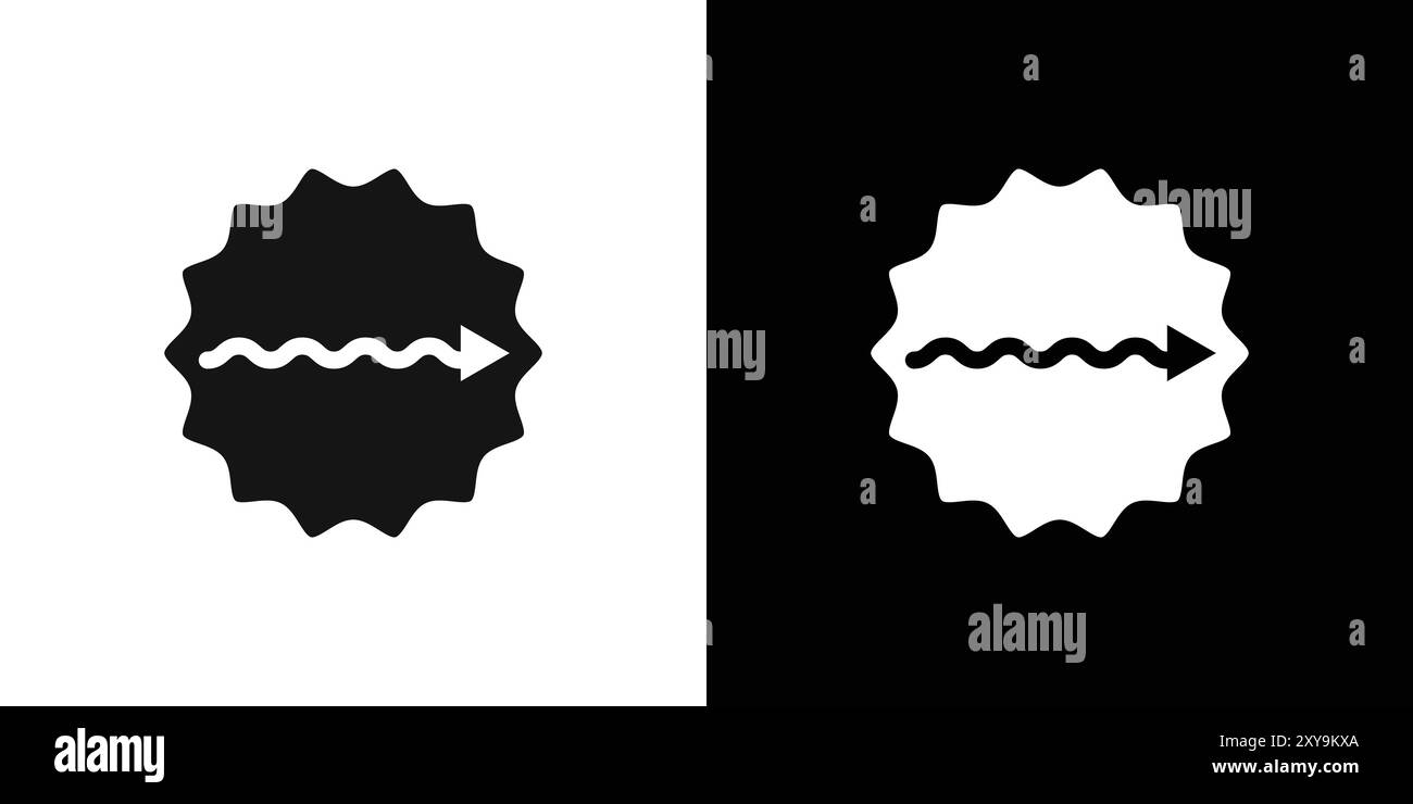 undulating arrow icon logo sign vector outline in black and white color ...