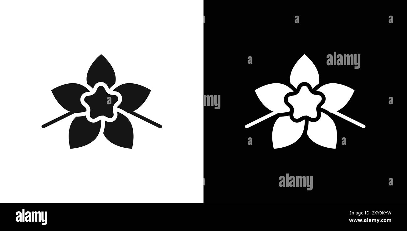 Vanilla icon logo sign vector outline in black and white color Stock ...