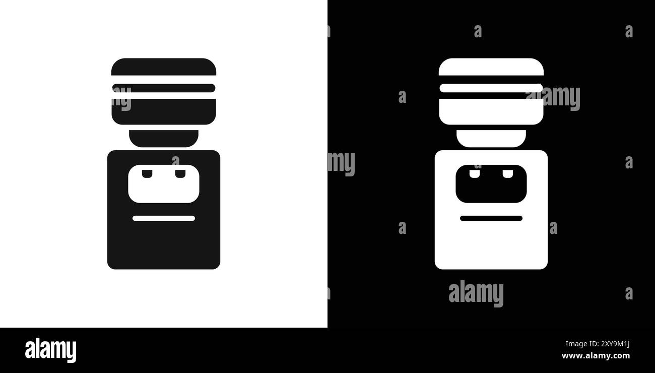 Water dispenser icon logo sign vector outline in black and white color ...