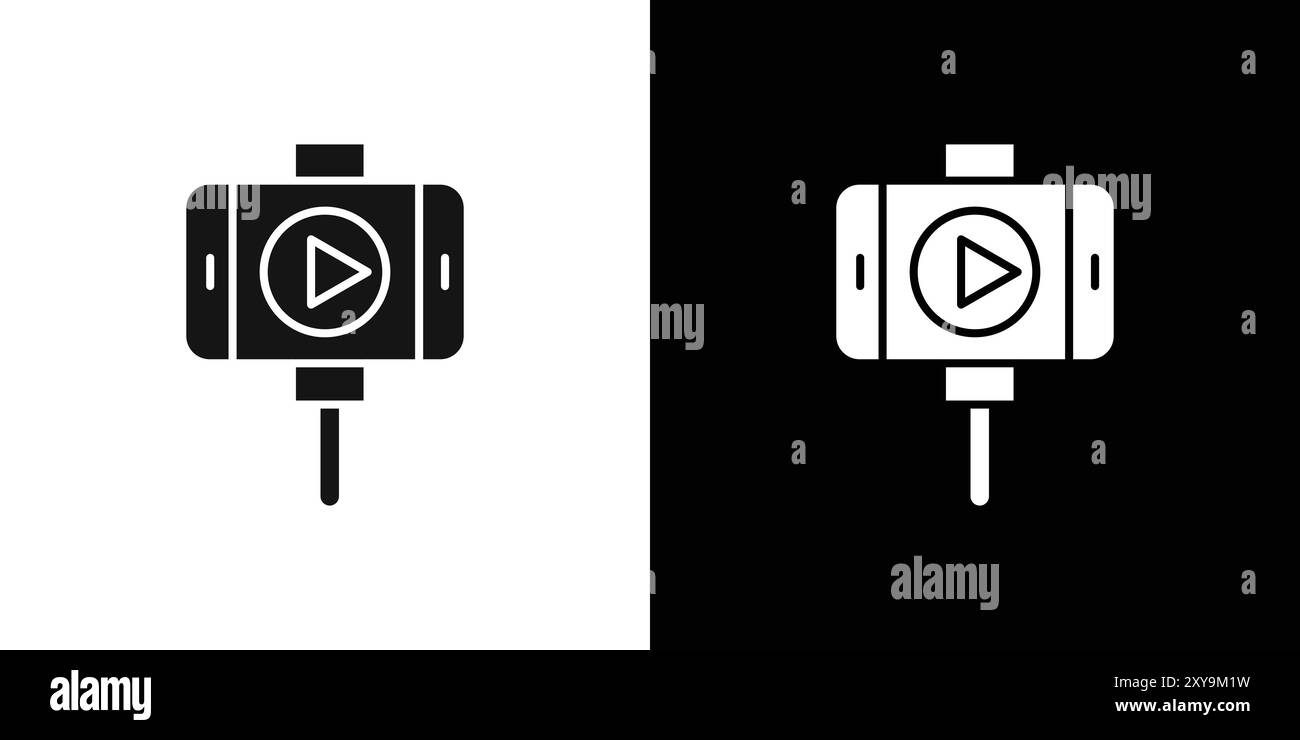 Vlog icon logo sign vector outline in black and white color Stock ...