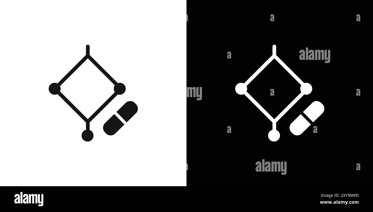 Vitamin amino acids icon logo sign vector outline in black and white ...