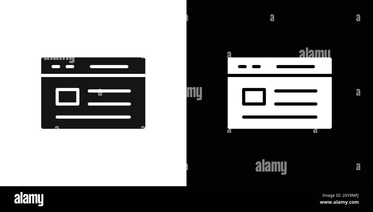 web Ui interface icon logo sign vector outline in black and white color ...