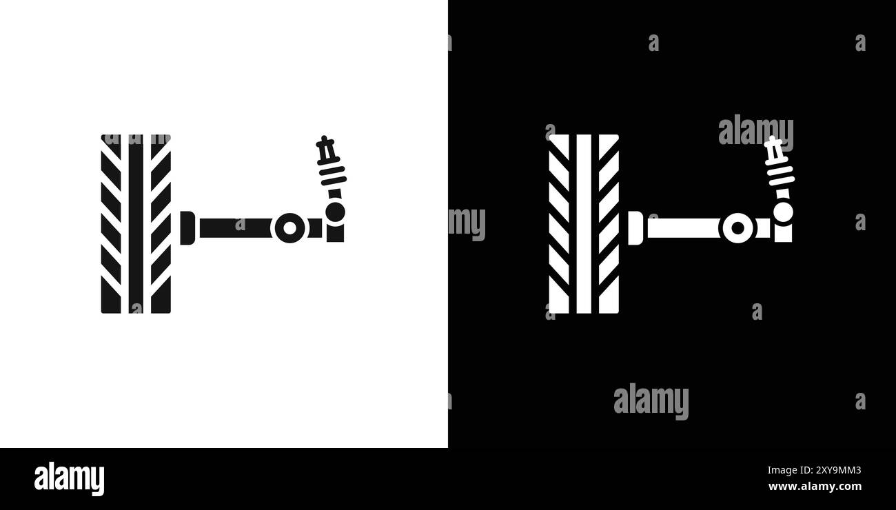 wheel alignment icon logo sign vector outline in black and white color ...