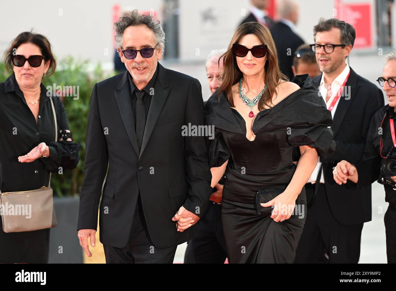 Director tim burton and partner monica bellucci hi-res stock ...