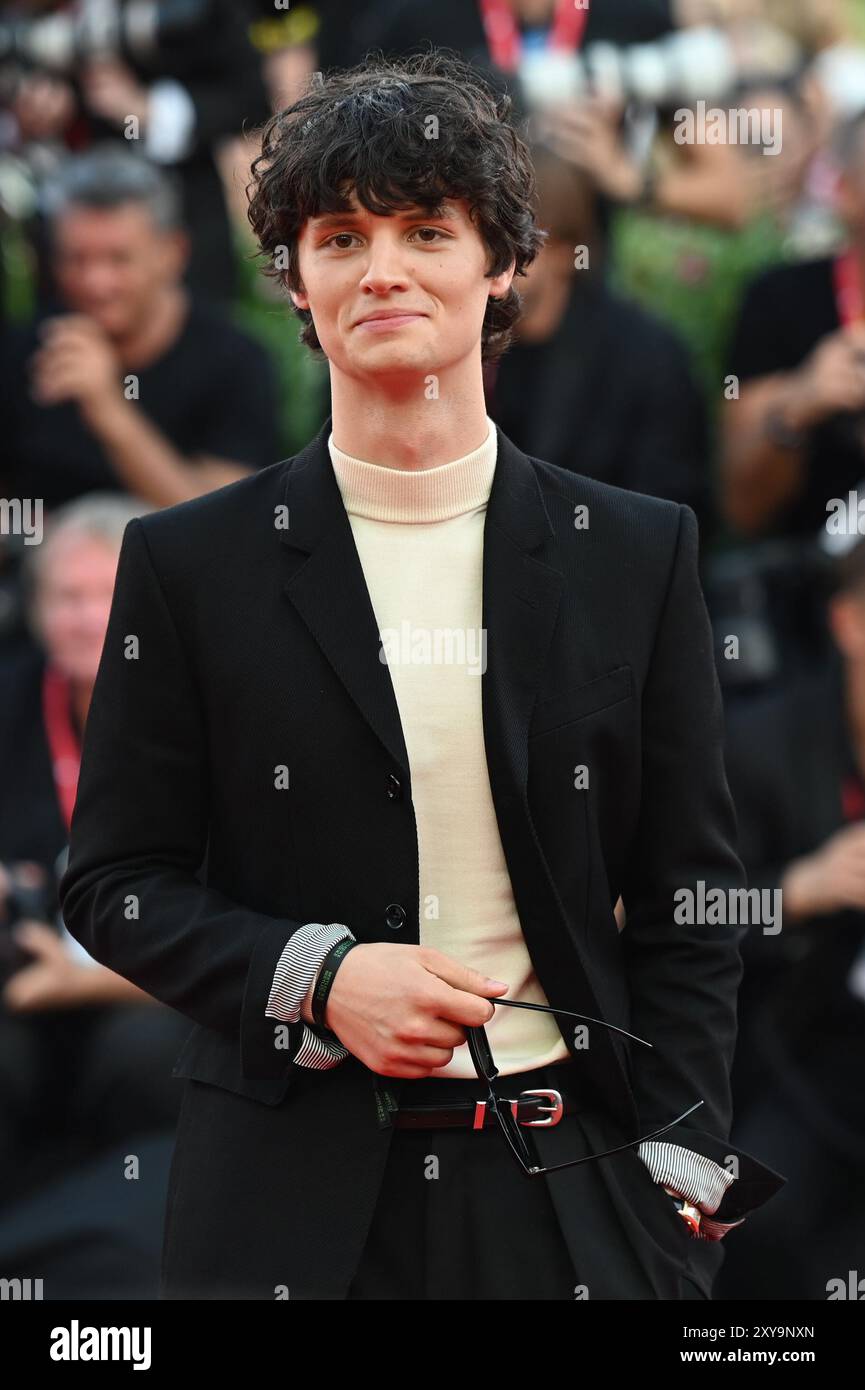 28 August 2024, Italy, Venedig: Arthur Conti, member of the cast of the ...