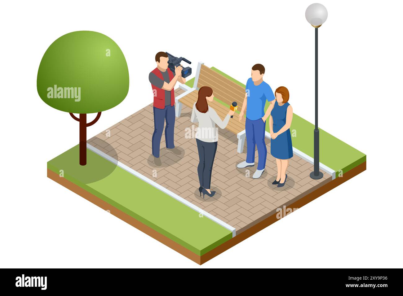 Tv interview outside Cut Out Stock Images & Pictures - Alamy