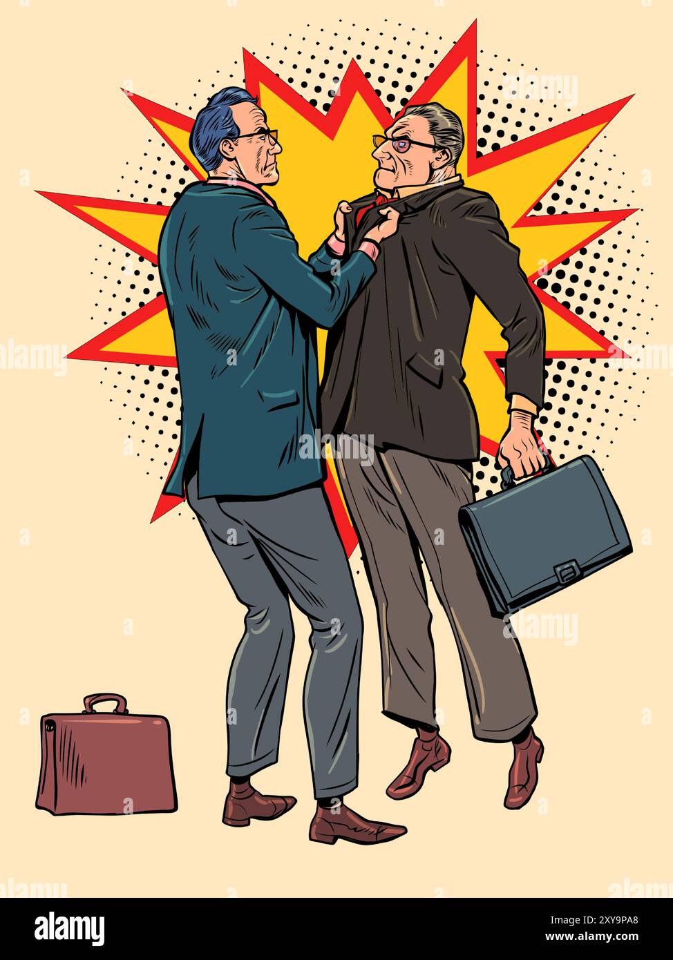 Conflict in society between people. Disgruntled company boss scolds ...