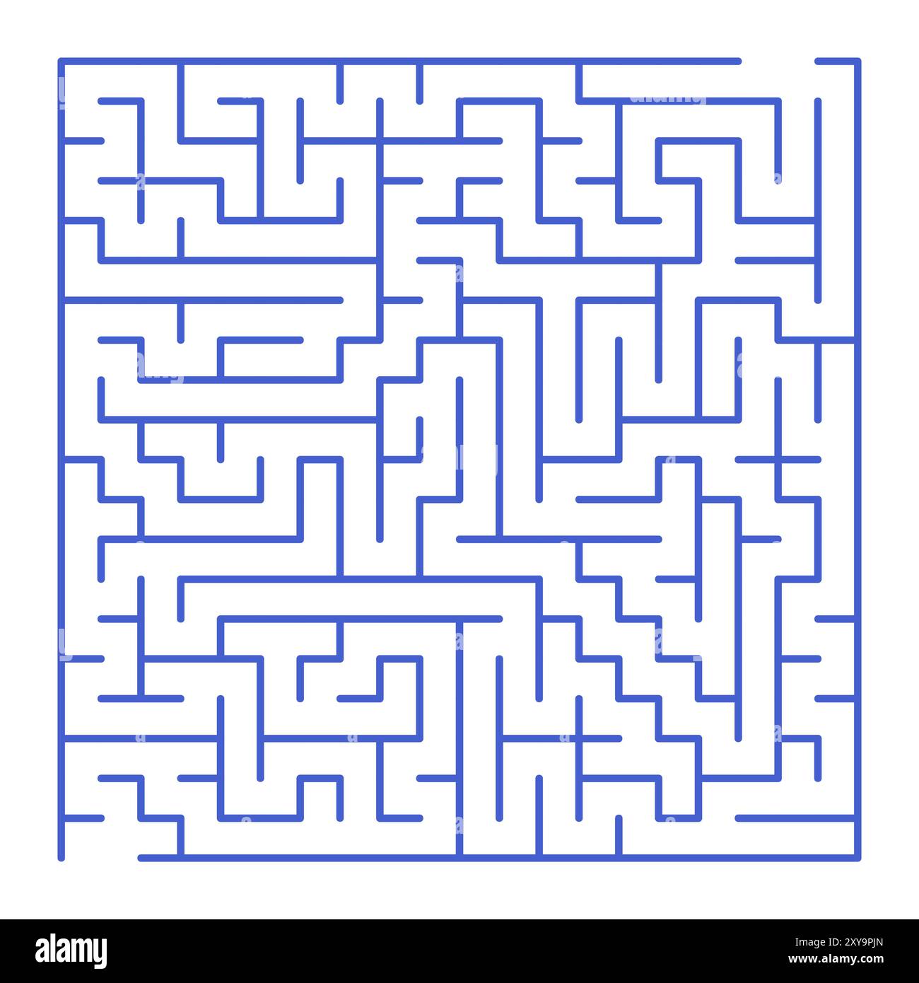 Maze shape design element. There is one entrance and exit and one ...