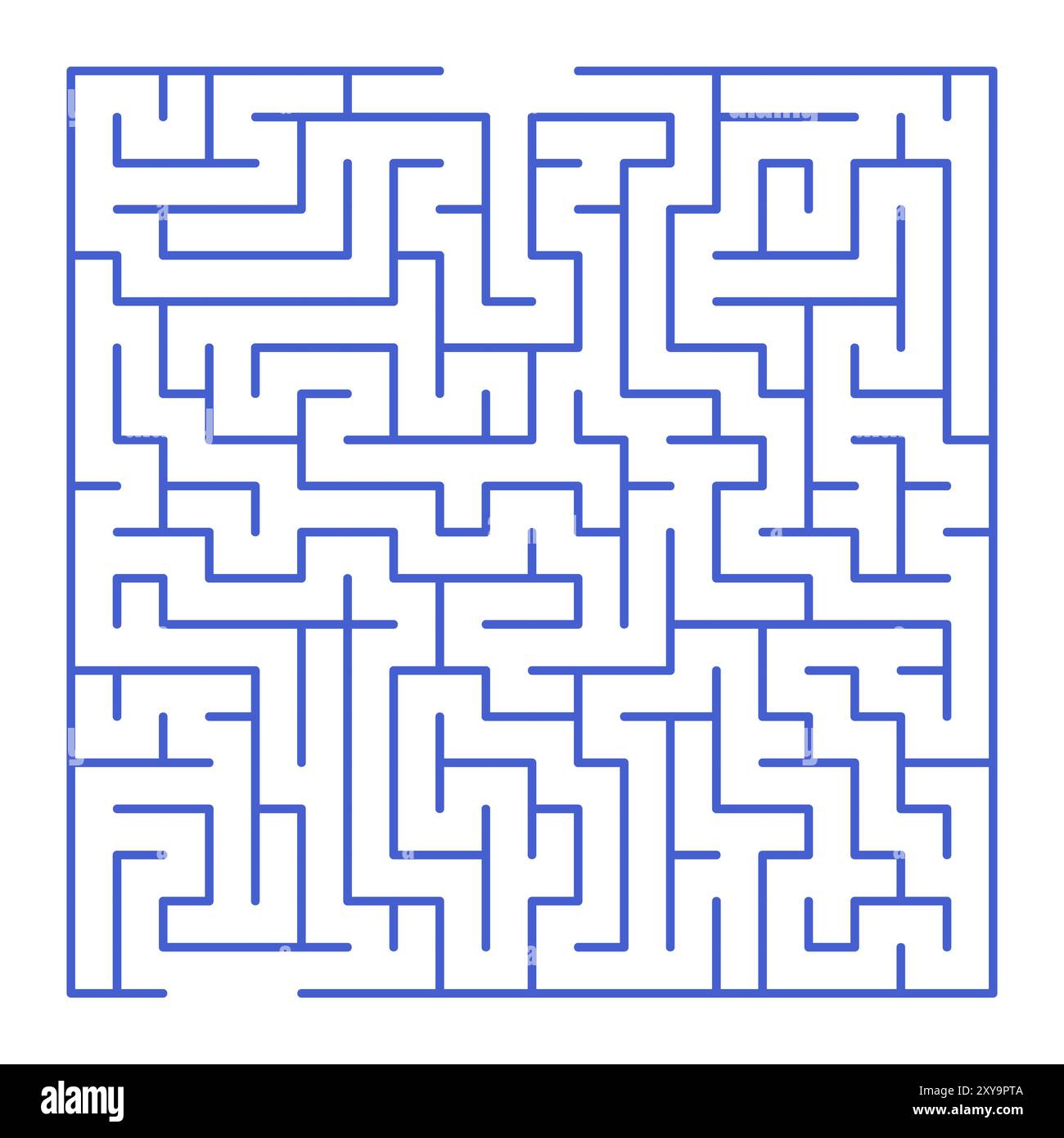 Maze shape design element. There is one entrance and exit and one ...