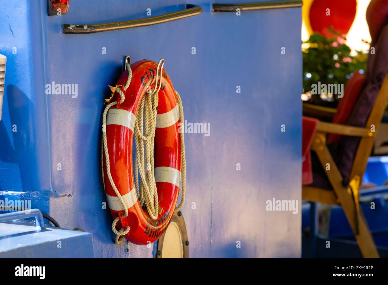 Helping equipment on ships, safety equipment, lifebuoy Stock Photo - Alamy