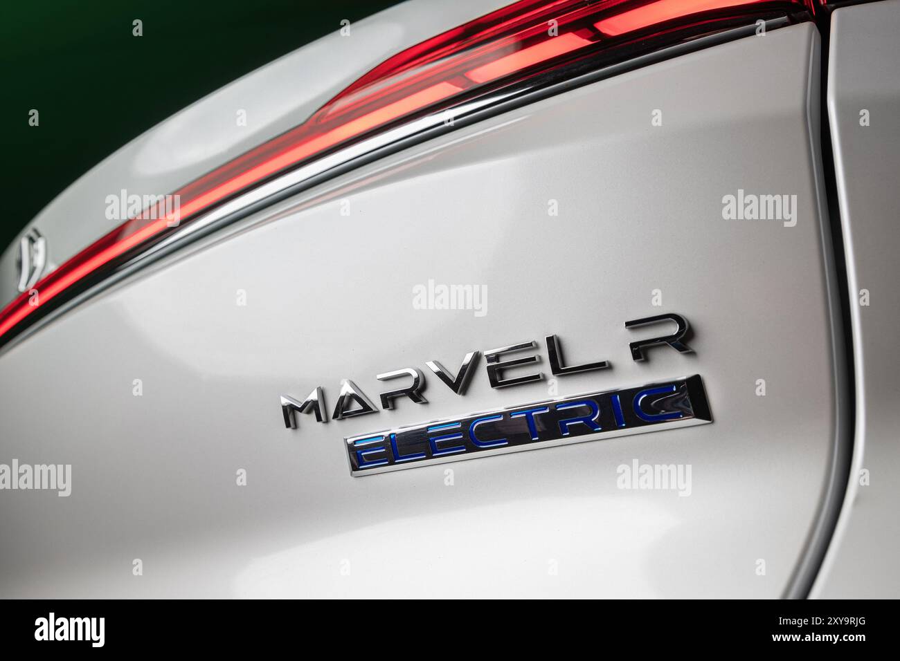 Vinnitsa, Ukraine - February 03, 2024: Close-up of MG Marvel R logo ...