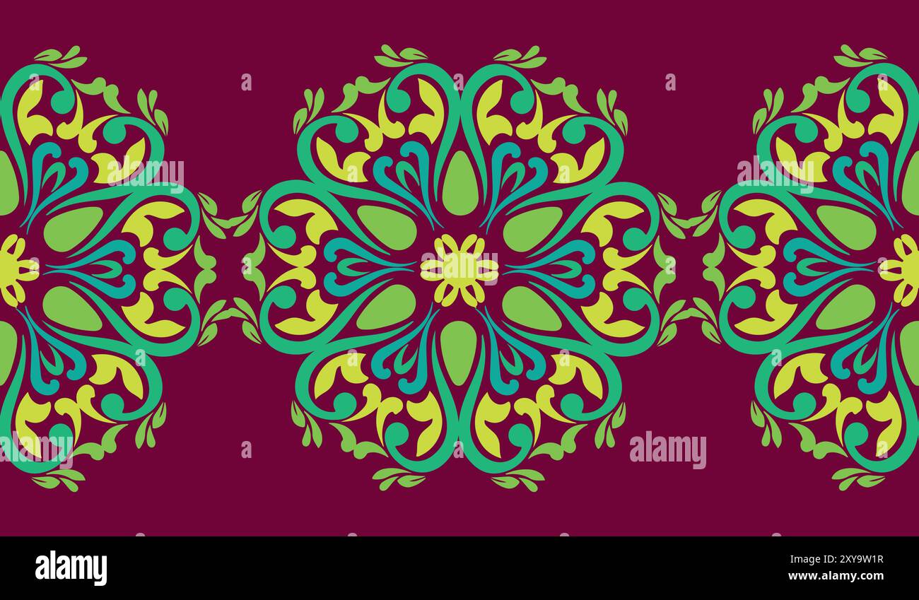 Real Tatar seamless pattern. Islamic tulip, floral geometry. Culture of ...