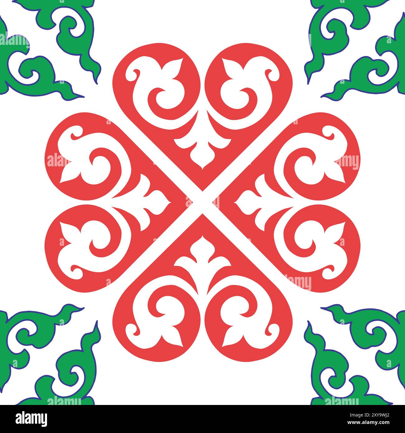 Real Tatar seamless pattern. Islamic tulip, floral geometry. Culture of ...