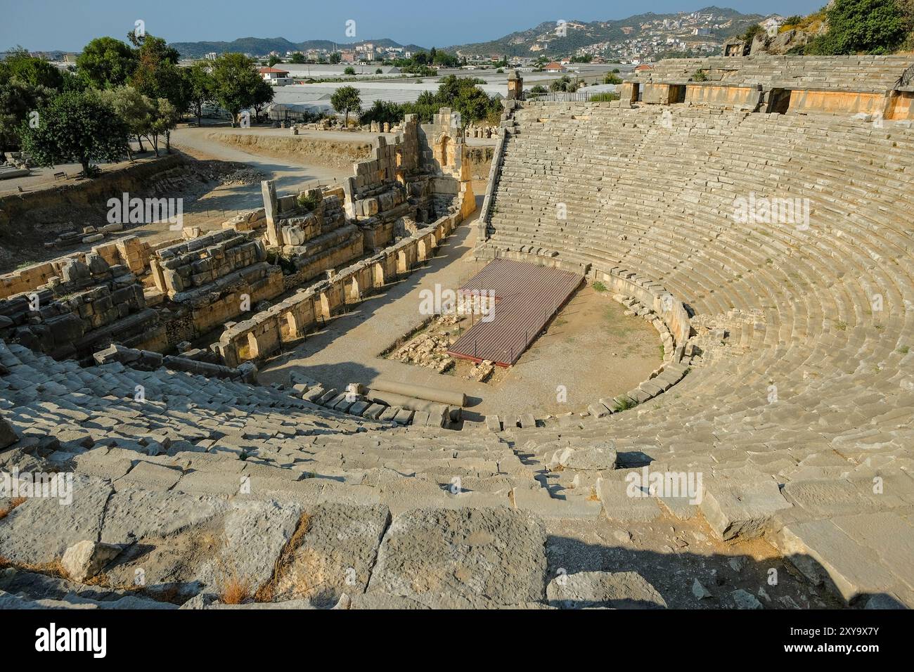 Demre, Turkey - August 24, 2024: Theatre in the ruins of Myra Ancient ...