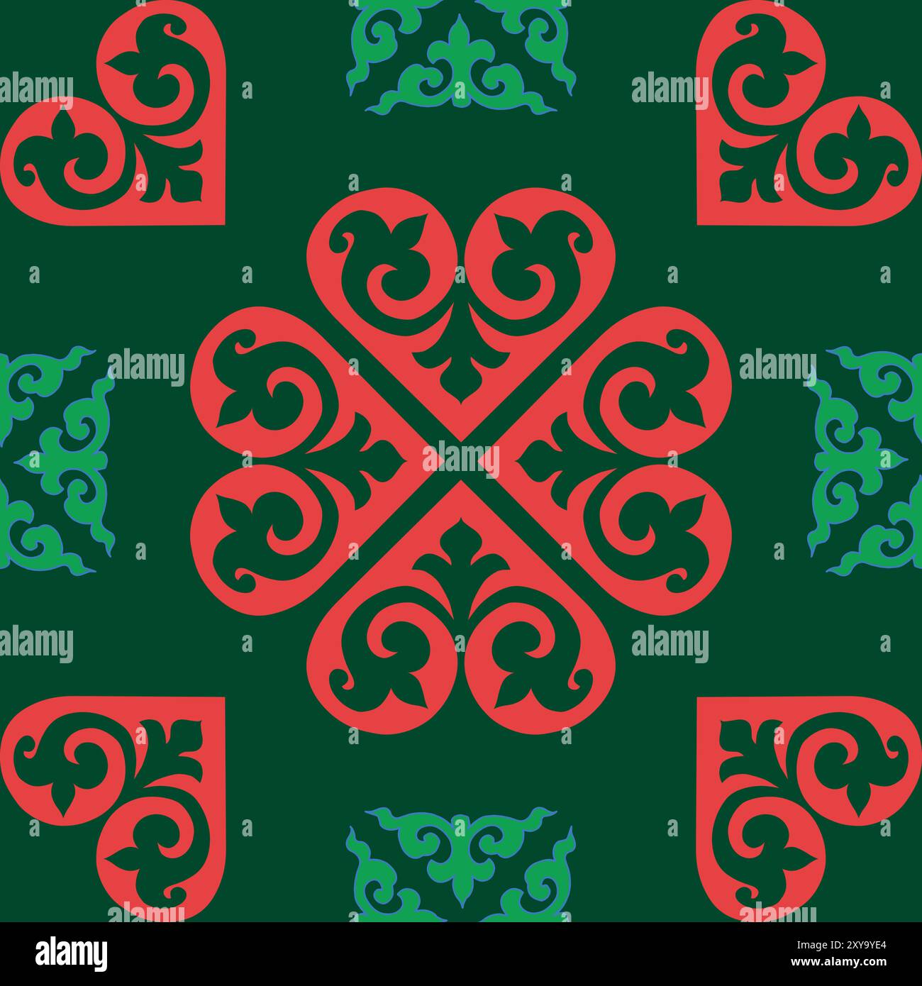 Real Tatar seamless pattern. Islamic floral geometry. Culture of the ...