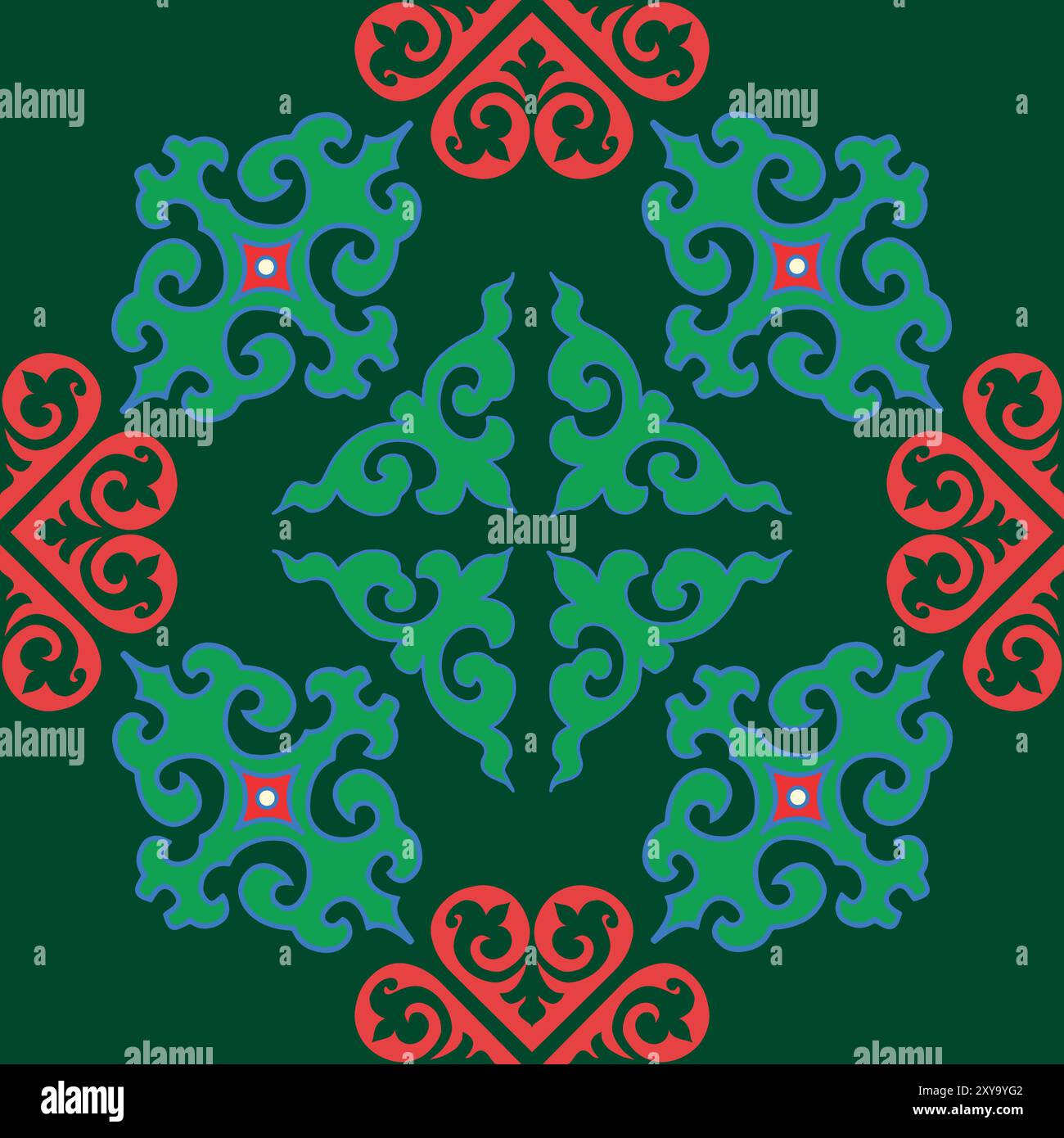 Real Tatar seamless pattern. Islamic floral geometry. Culture of the ...