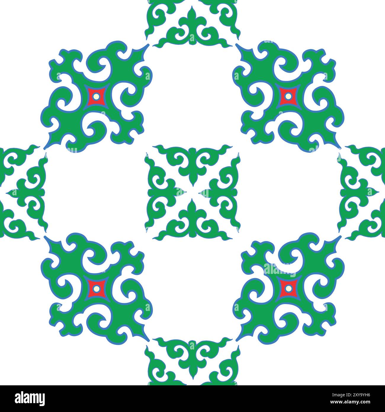 Real Tatar seamless pattern. Islamic floral geometry. Culture of the ...