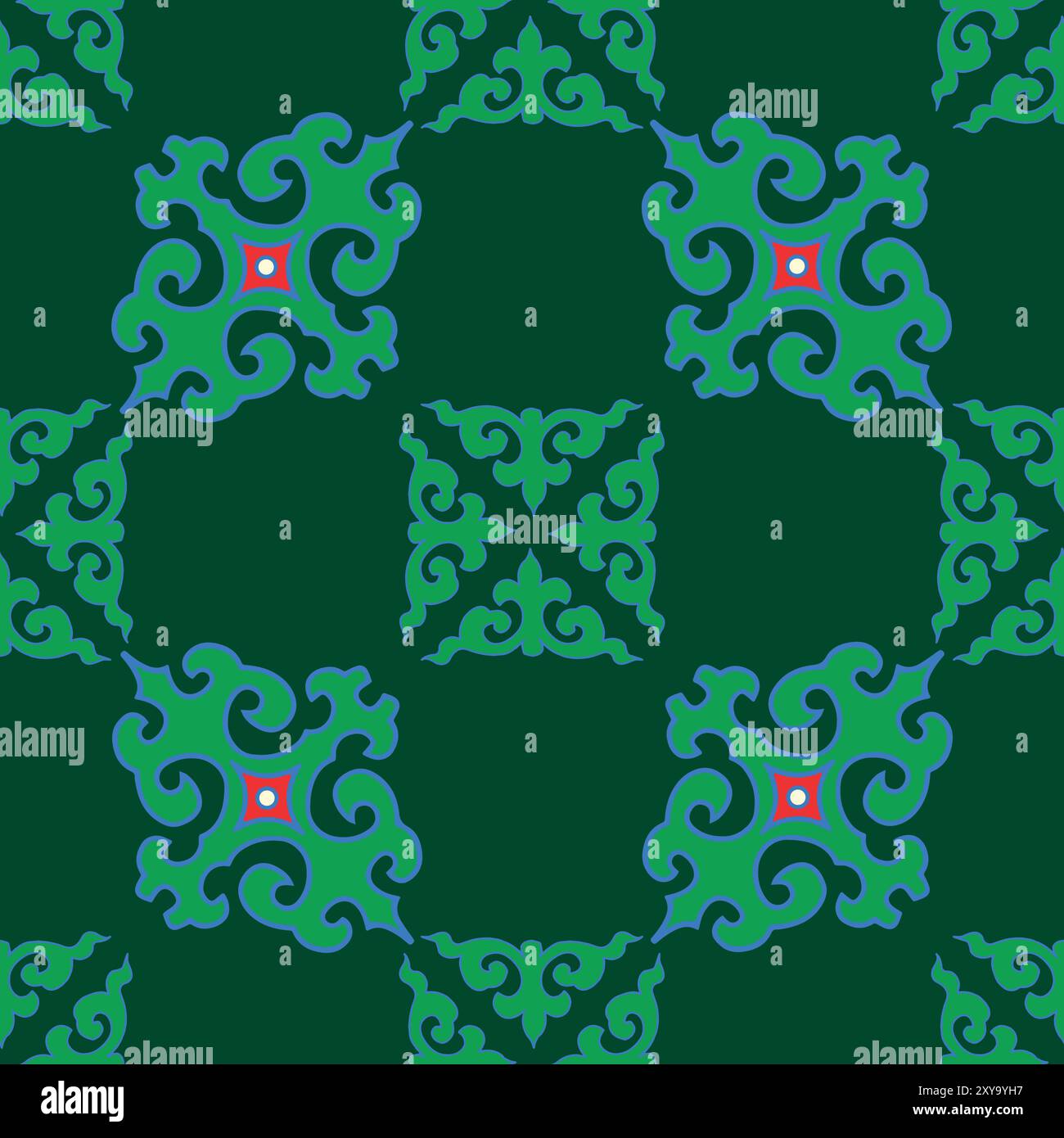 Real Tatar seamless pattern. Islamic floral geometry. Culture of the ...