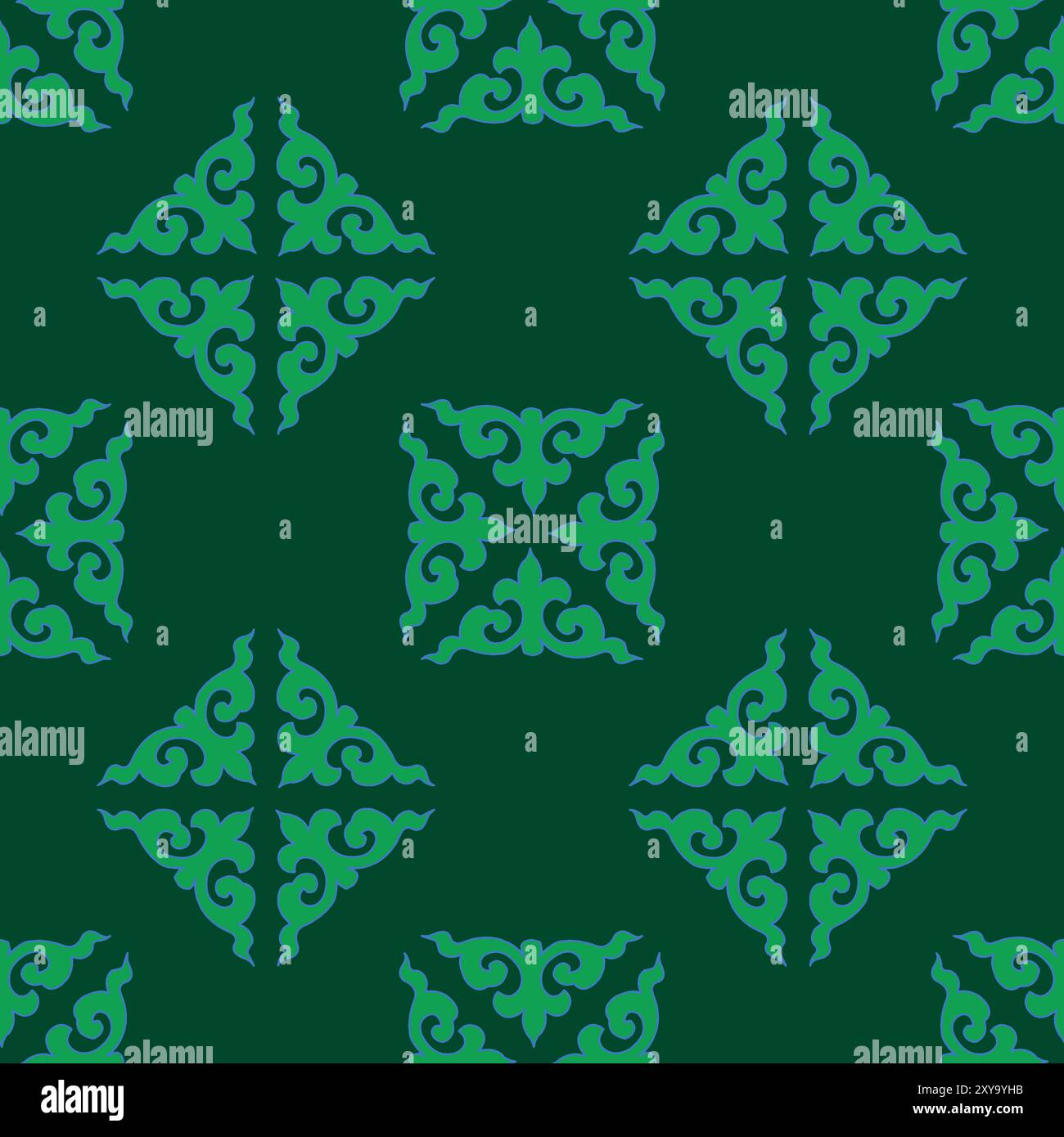 Real Tatar seamless pattern. Islamic floral geometry. Culture of the ...