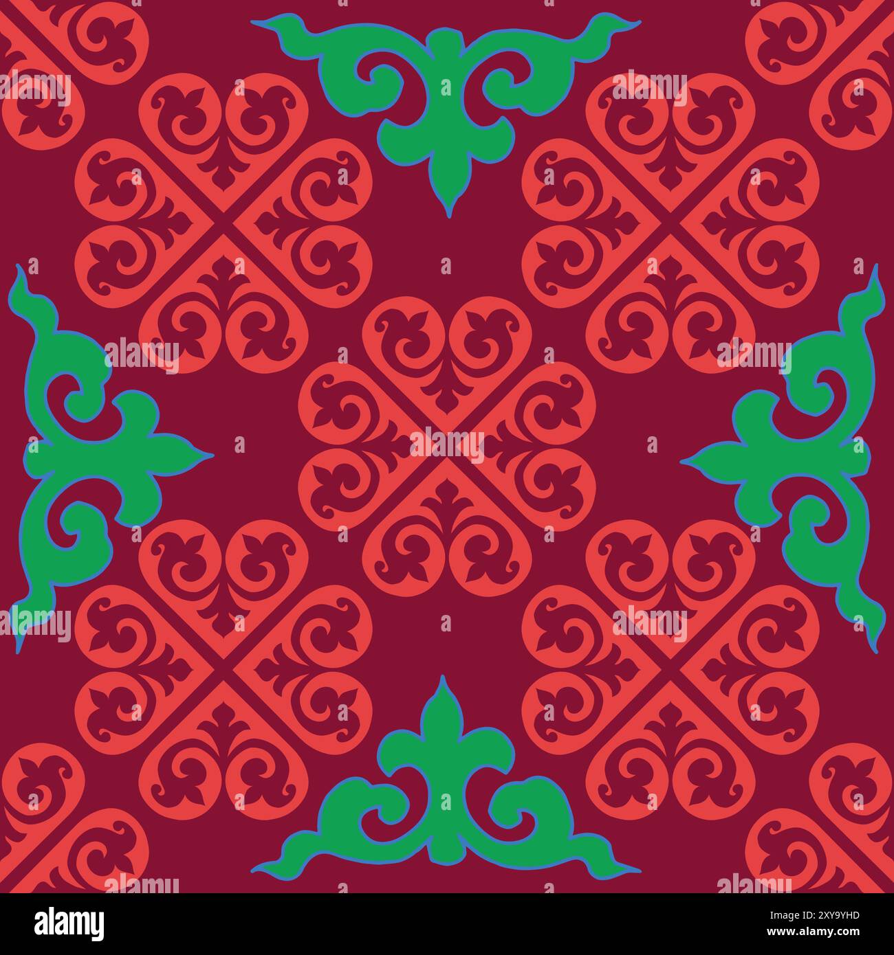 Real Tatar seamless pattern. Islamic floral geometry. Culture of the ...