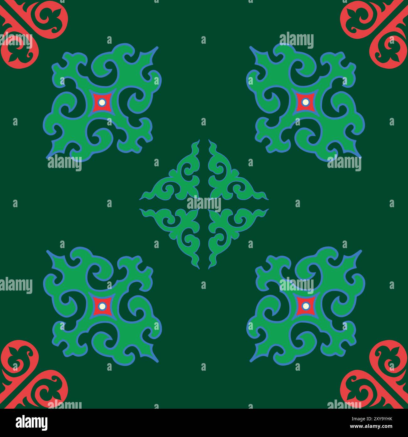 Real Tatar seamless pattern. Islamic floral geometry. Culture of the ...